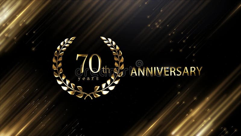 Happy 70th Anniversary Greetings in Gold Style, Laurel Wreath ...