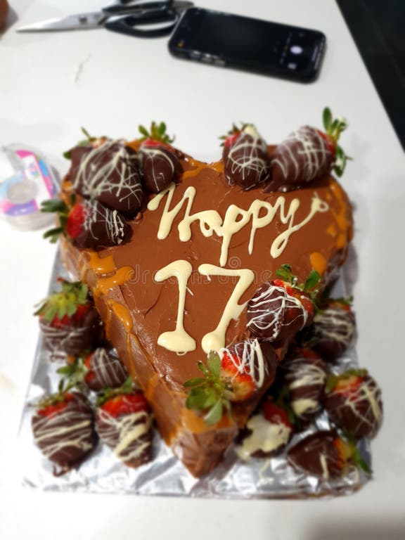 Happy 17th Birthday cake stock photo. Image of decorate - 336315772