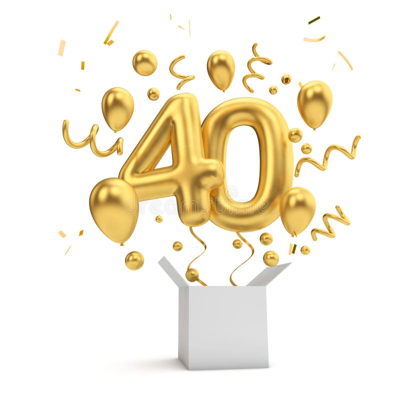Happy 40th Birthday Banner stock illustration. Illustration of closeups ...