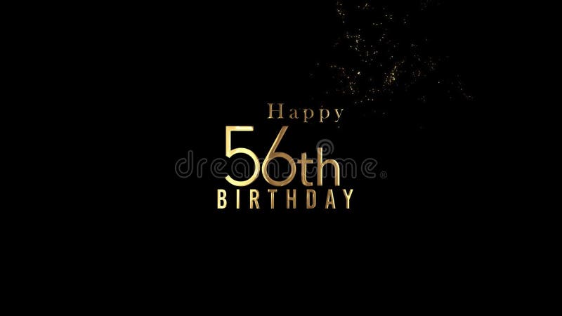 Happy 56th Birthday with Golden Confetti, Happy Birthday Greeting Stock ...