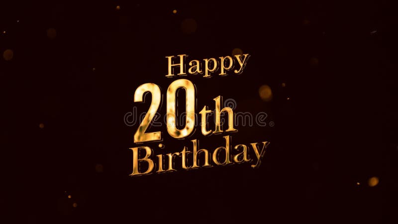 Happy 20th Birthday with Golden Confetti, Happy Birthday Greeting Stock ...
