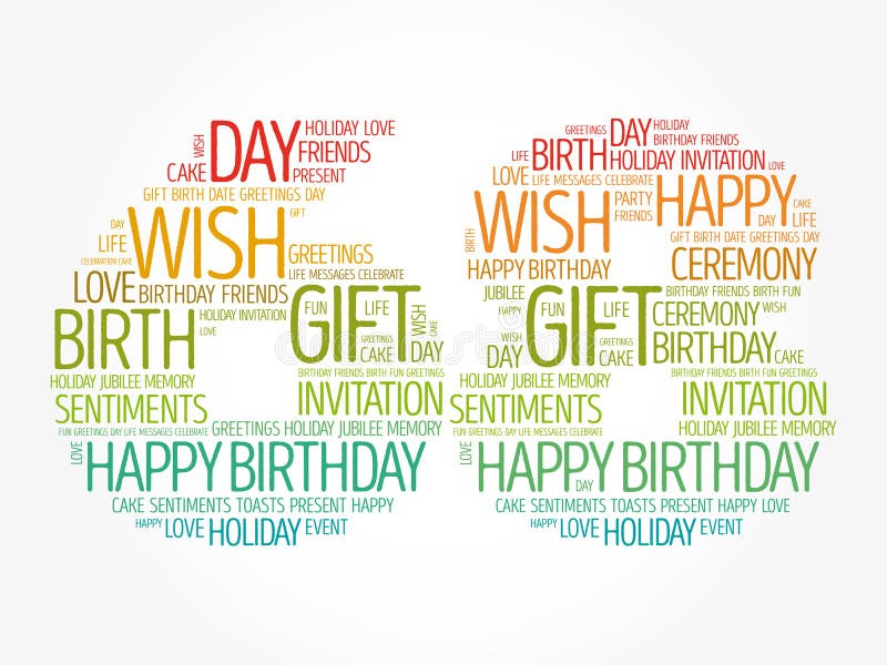 Happy 68th Birthday Word Cloud, Holiday Concept Background Stock ...