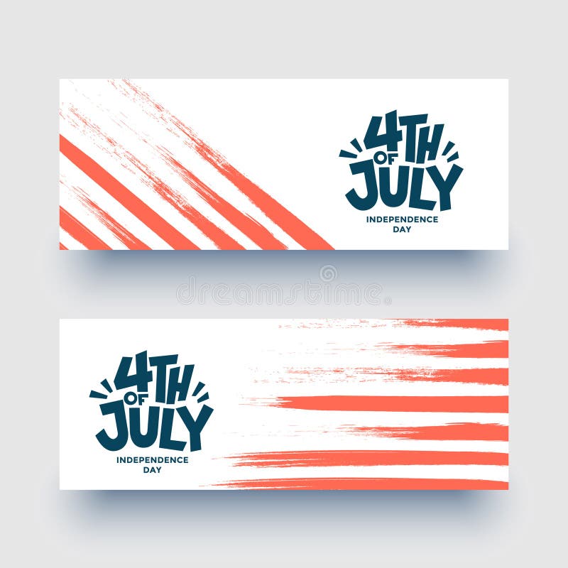 Happy 4th of July Banners, Flyers Stock Vector - Illustration of retro ...
