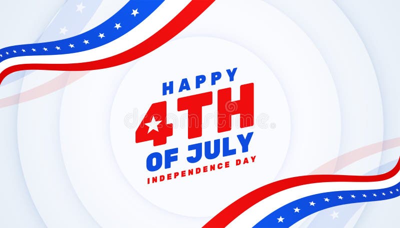 Happy 4th of July Independence Day in Unique Wave Style Design Stock ...