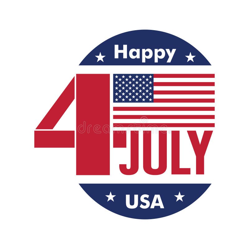 Happy 4th July Label. Vector Illustration Decorative Design Stock ...