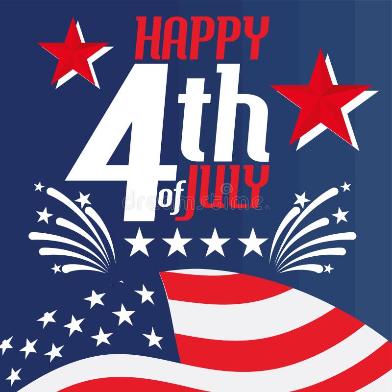 Happy 4th of july poster stock vector. Illustration of symbol - 188452417