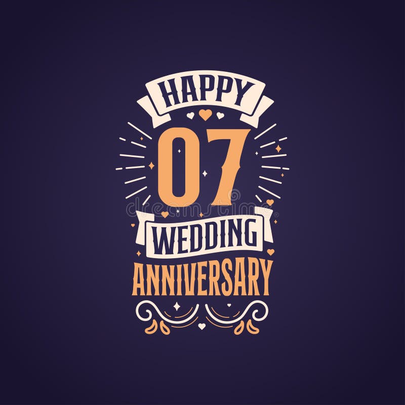 Happy 7th Wedding Anniversary Stock Illustrations – 500 Happy 7th ...