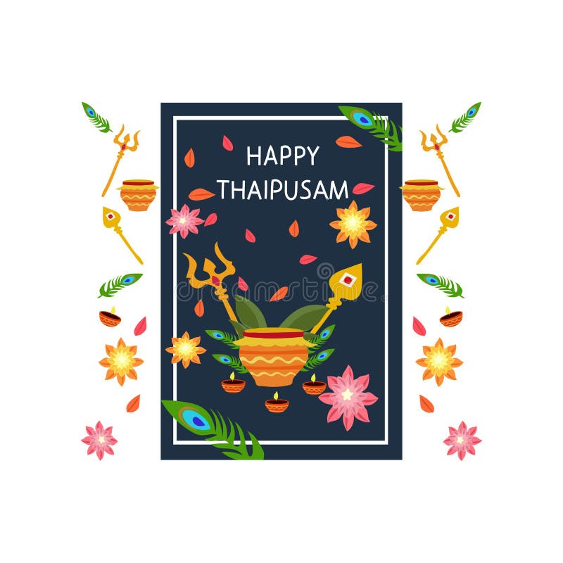 Happy Thaipusam India Festival Vector Illustration Stock Vector ...
