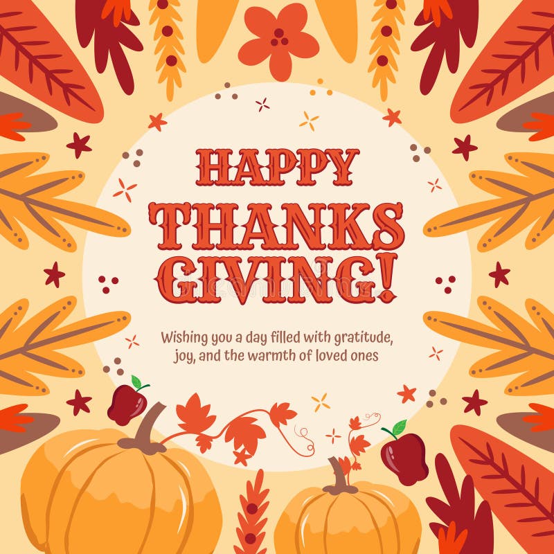 Happy Thanks Giving Design Elements. Stock Illustration Stock Vector ...
