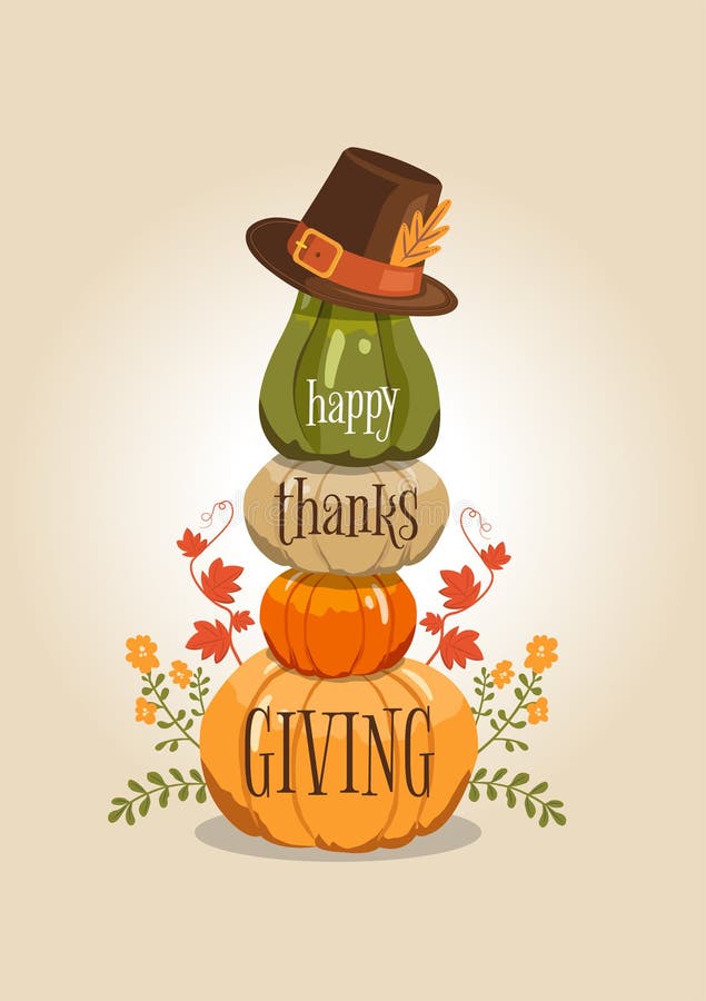 Happy Thanks Giving Design Elements. Stock Illustration Stock Vector ...