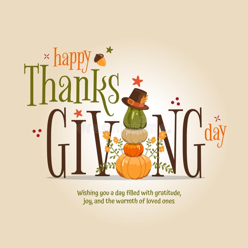 Happy Thanks Giving Design Elements. Stock Illustration Stock Vector ...