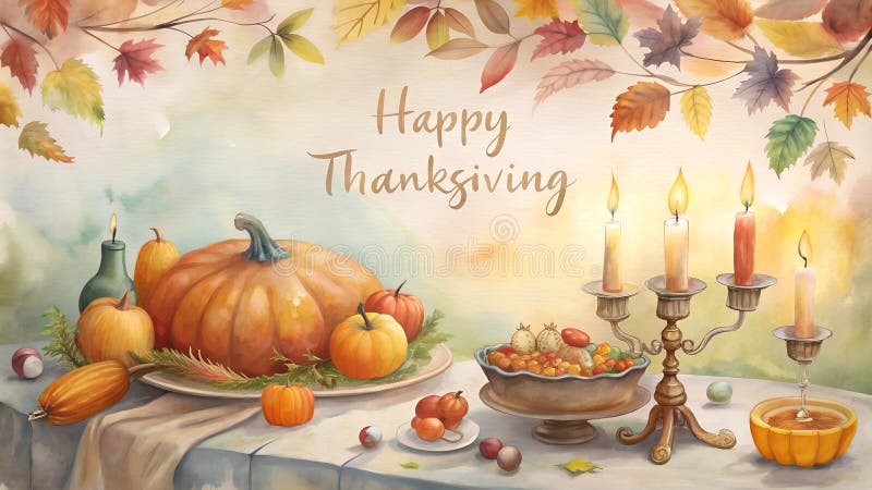 Happy Thanks Giving Poster Design. Stock Illustration - Illustration of ...