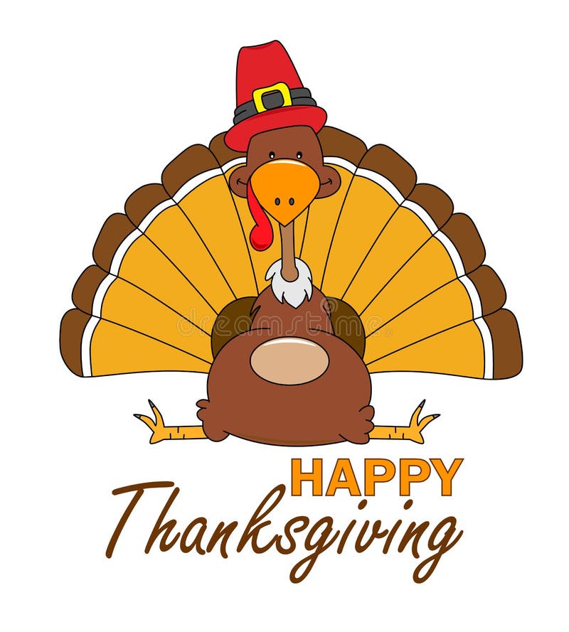 Happy Thanksgiving Card. Funny Turkey Stock Vector - Illustration of ...