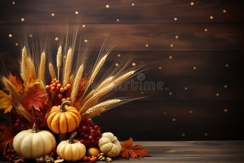 Happy Thanksgiving Celebration Background with Empty Space Stock ...