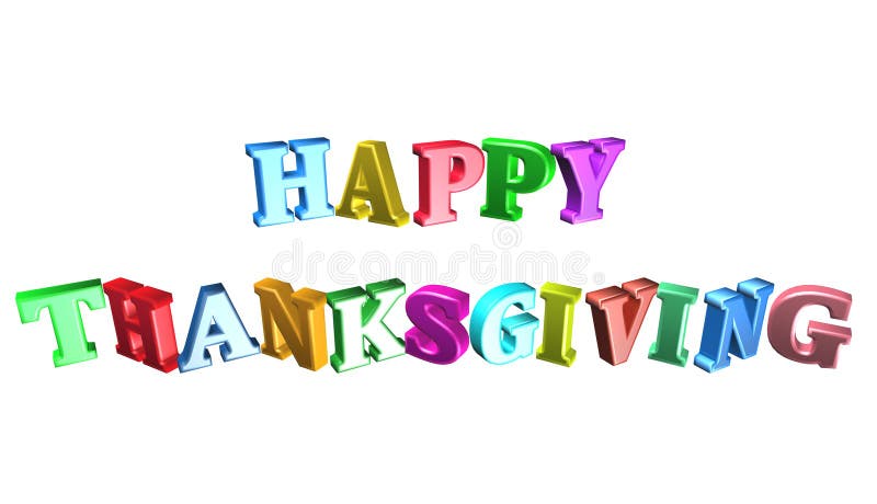 Happy Thanksgiving,3D Illustration Stock Illustration - Illustration of ...