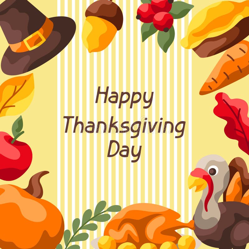 Happy Thanksgiving Day Background Design with Stock Vector ...