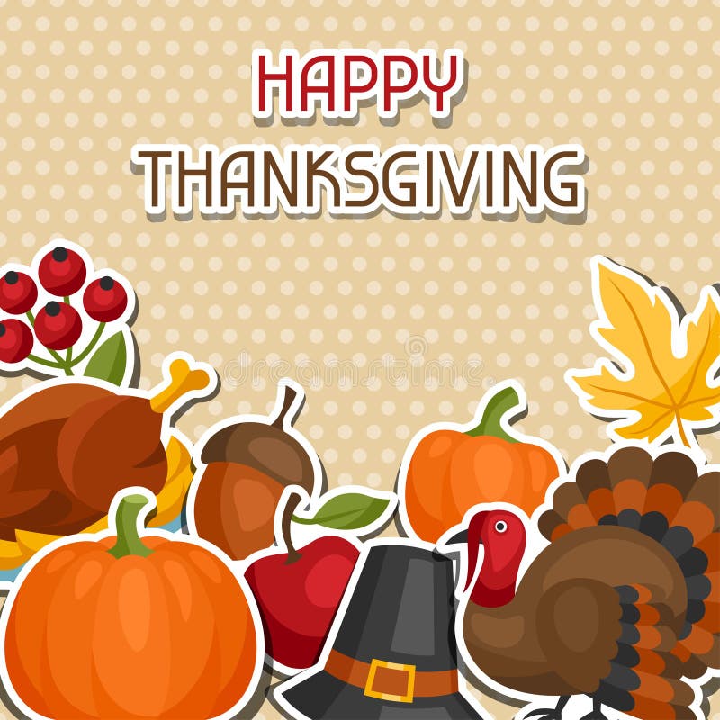 Happy Thanksgiving Day Background Design with Stock Vector ...