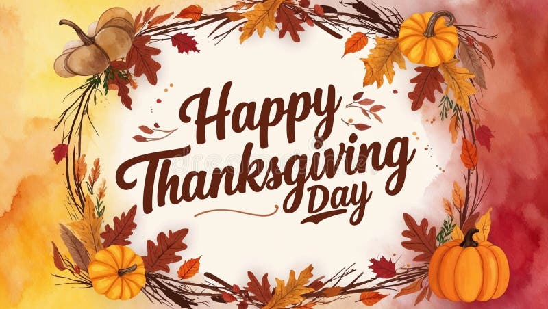 Happy Thanksgiving Day Background with Header Lettering Stock ...