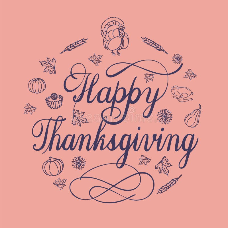 Happy Thanksgiving Day Concept Background, Simple Style Stock Vector ...