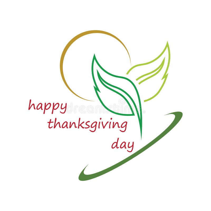 Happy Thanksgiving Day Logo Design Illustration Template Stock Vector ...
