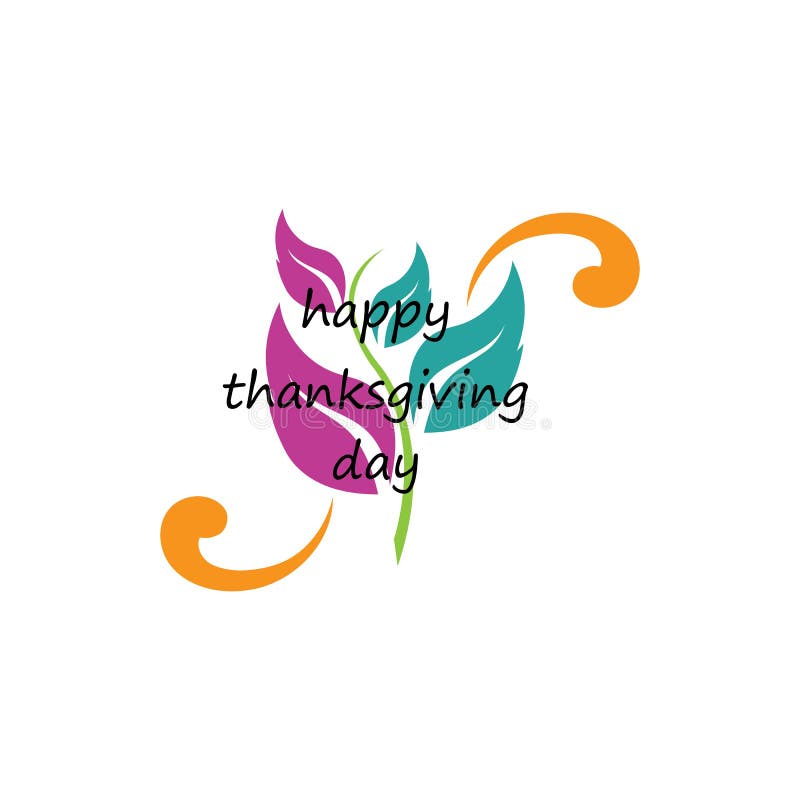 Happy Thanksgiving Day Logo Design Illustration Template Stock Vector ...