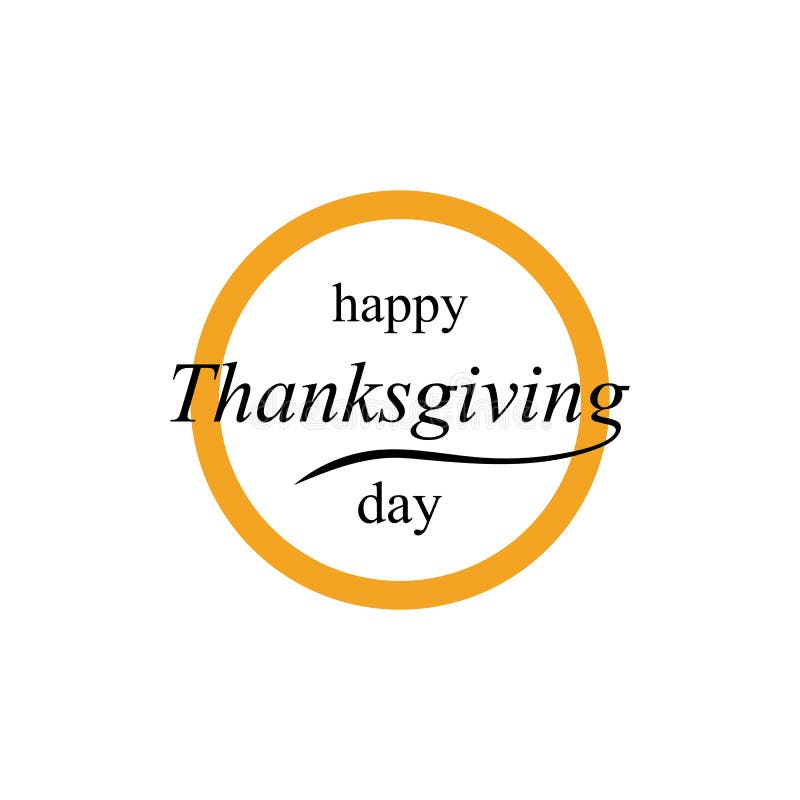 Happy Thanksgiving Day Logo Design Illustration Template Stock Vector ...