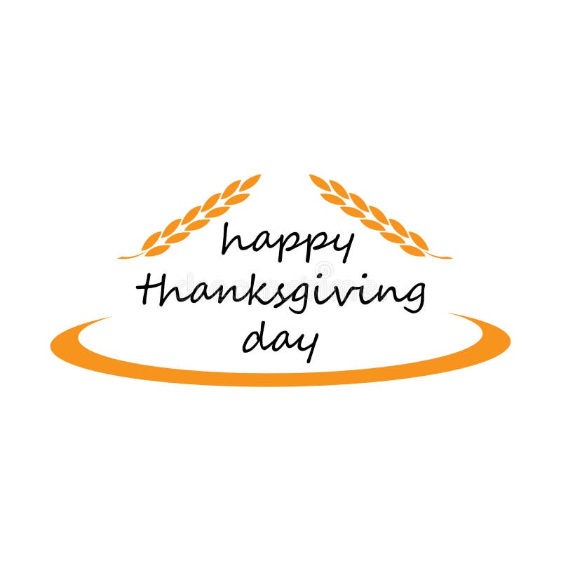 Happy Thanksgiving Day Logo Design Illustration Template Stock Vector ...