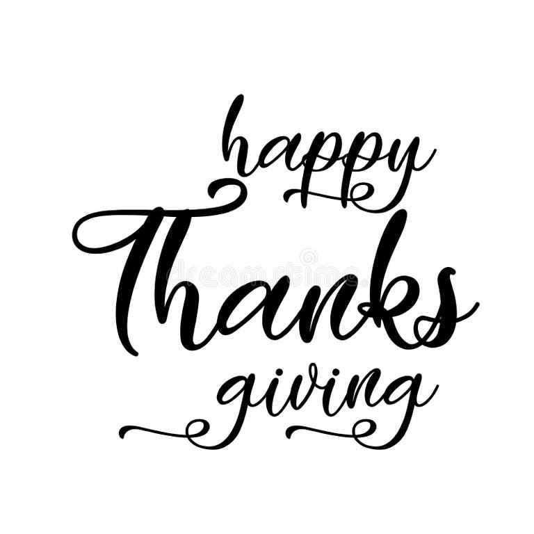 Happy Thanksgiving Lettering. Vector Stock Vector - Illustration of ...