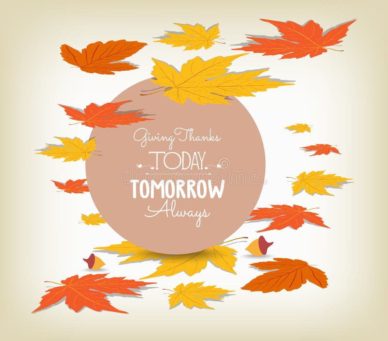Happy Thanksgiving Maple Leaves Stock Vector - Illustration of festival ...