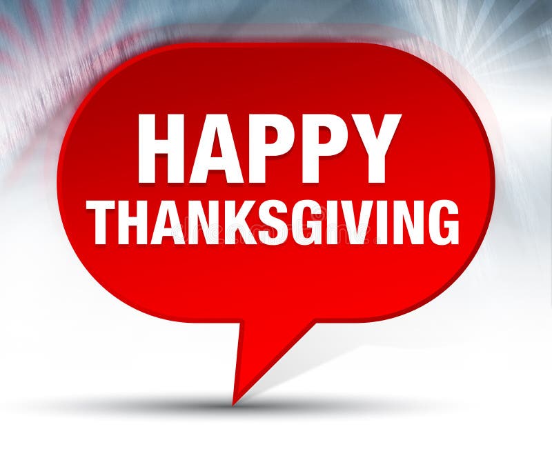Happy Thanksgiving Red Bubble Background Stock Image - Image of ...