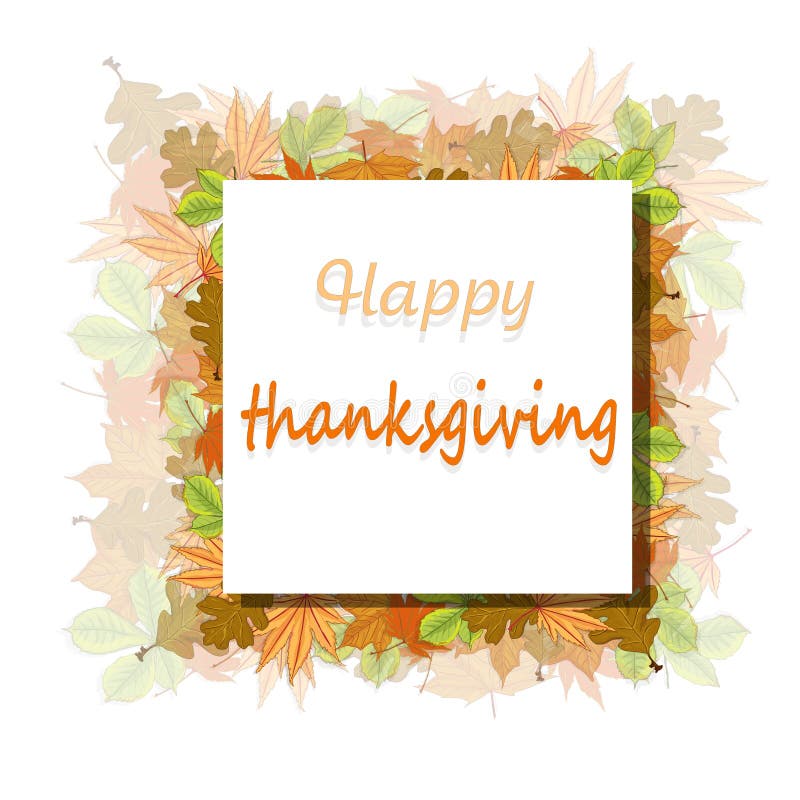 Happy Thanksgiving Script with Pumpkins and Leaves Vector Illustration ...