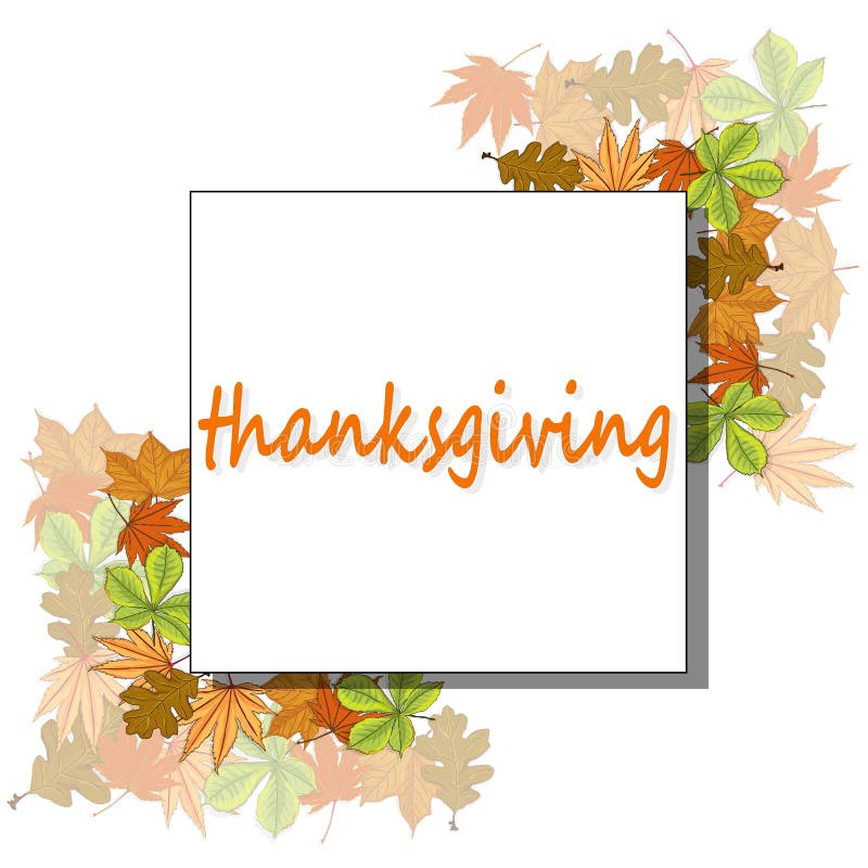 Happy Thanksgiving Script with Pumpkins and Leaves Vector Illustration ...