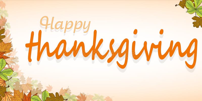 Happy Thanksgiving Script with Pumpkins and Leaves Vector Illustration ...