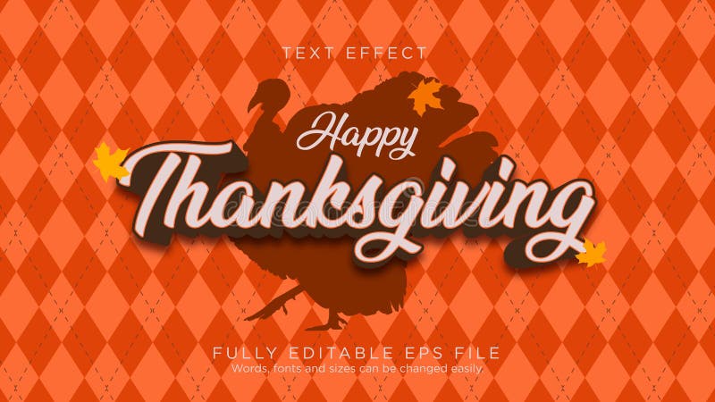 Happy Thanksgiving Text Effect Font Type Stock Illustration ...