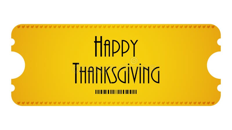 Happy Thanksgiving ticket stock vector. Illustration of admission ...
