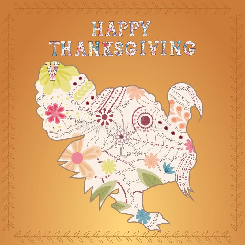 Thanksgiving Card with Native American Indian Girl Stock Vector ...