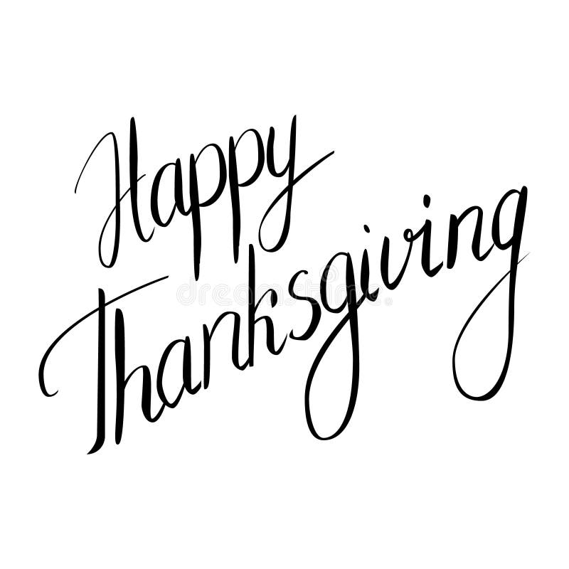 Happy Thanksgiving Vector Lettering Stock Illustration - Illustration ...