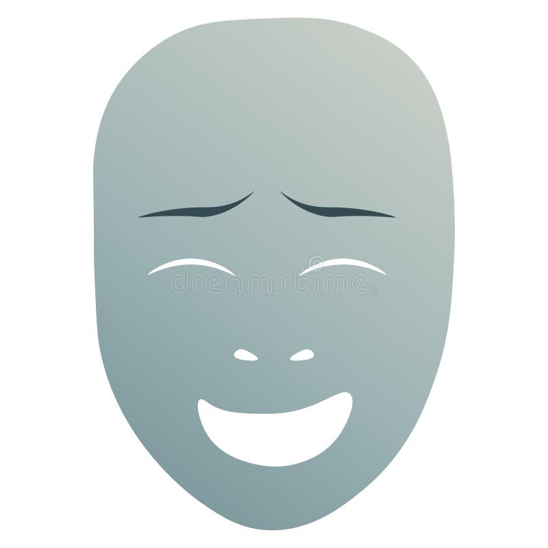 Happy theatrical mask stock vector. Illustration of gray - 149666124
