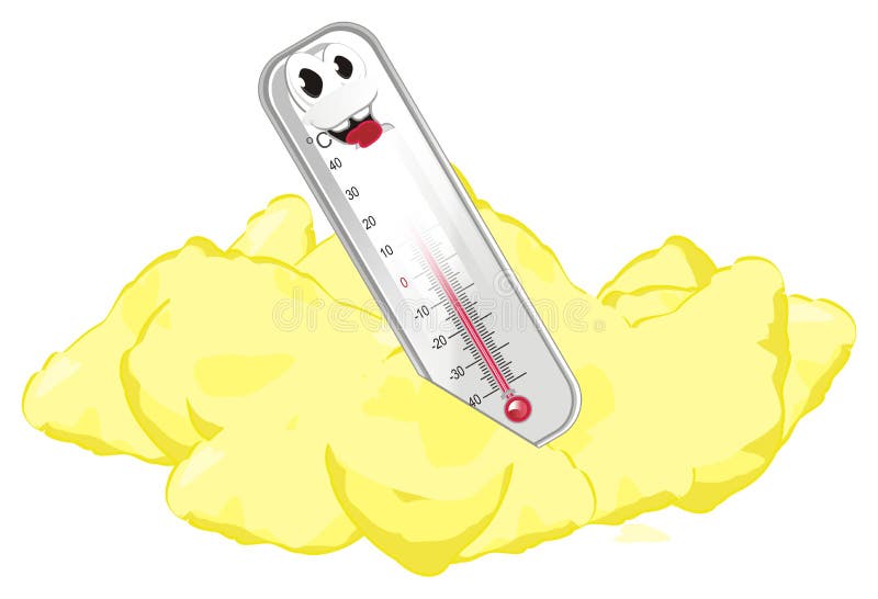 Happy Thermometer in the Beach Stock Illustration - Illustration of ...