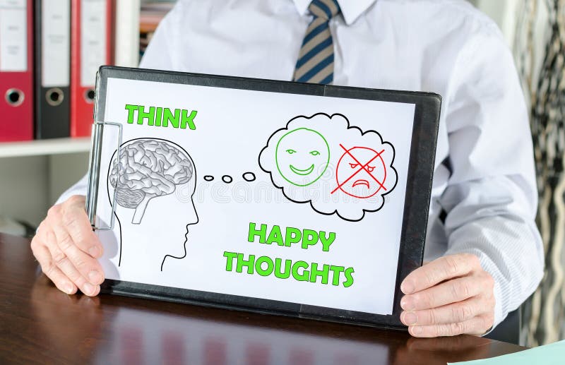 Happy Thoughts Concept on a Clipboard Stock Photo - Image of brain ...
