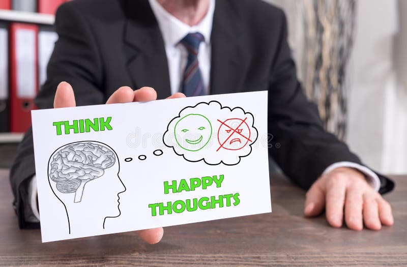 Happy Thoughts Concept on an Index Card Stock Image - Image of ...