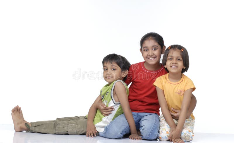 Happy three children stock photo. Image of love, three - 9166978
