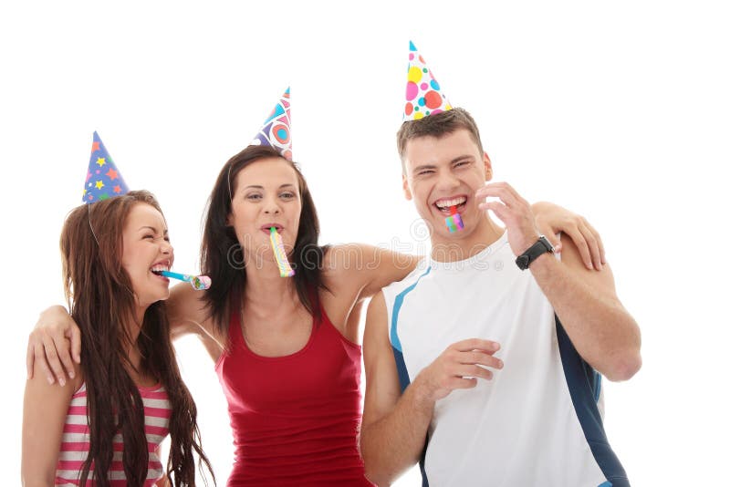 Happy three friends stock image. Image of isolated, beauty - 15420693