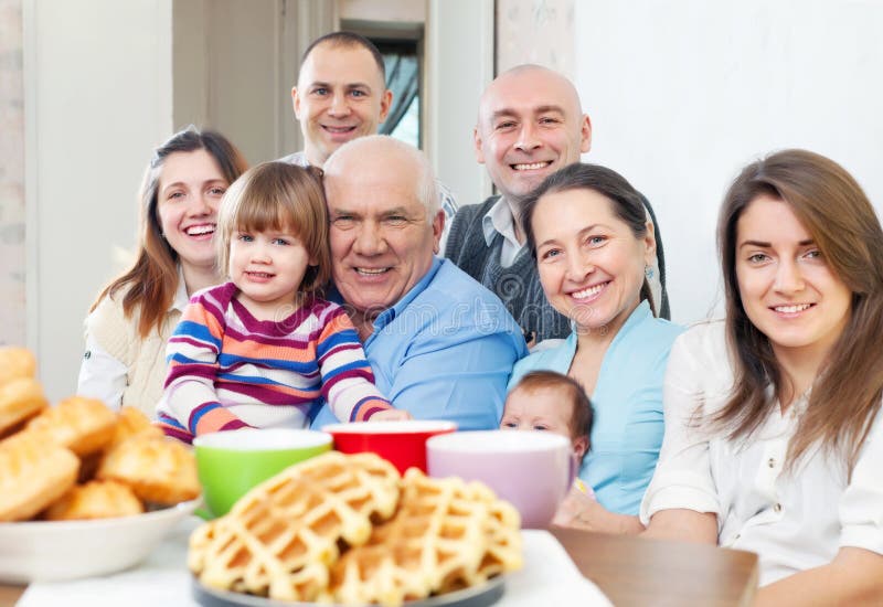 Happy Three Generations Family Stock Image - Image of joyful ...