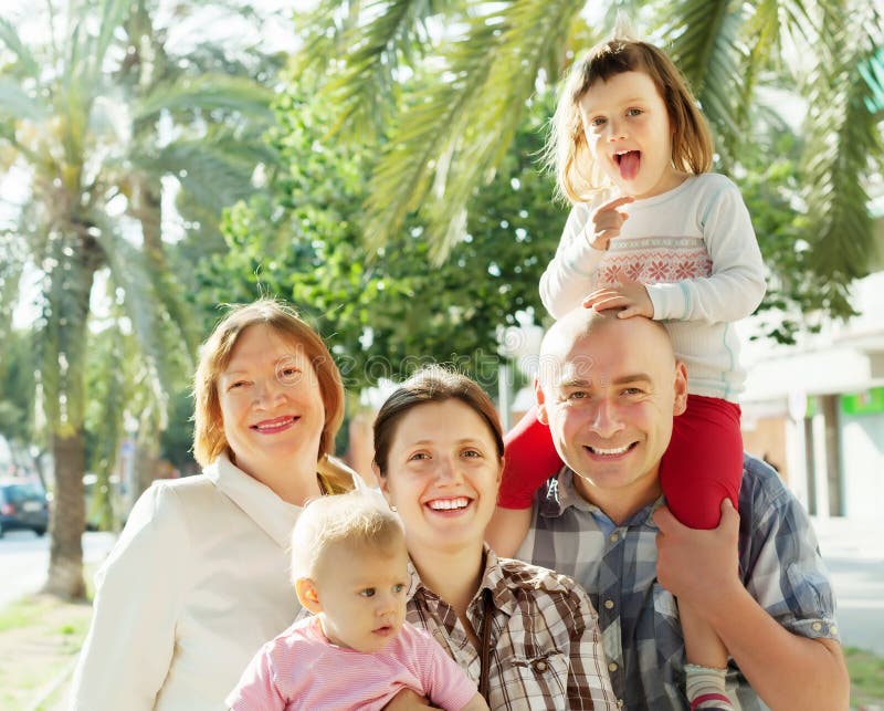 Happy Three Generations Family Stock Image - Image of laugh, outdoor ...