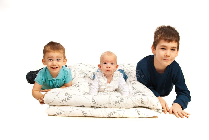 Happy mom with three kids stock photo. Image of background - 38860434