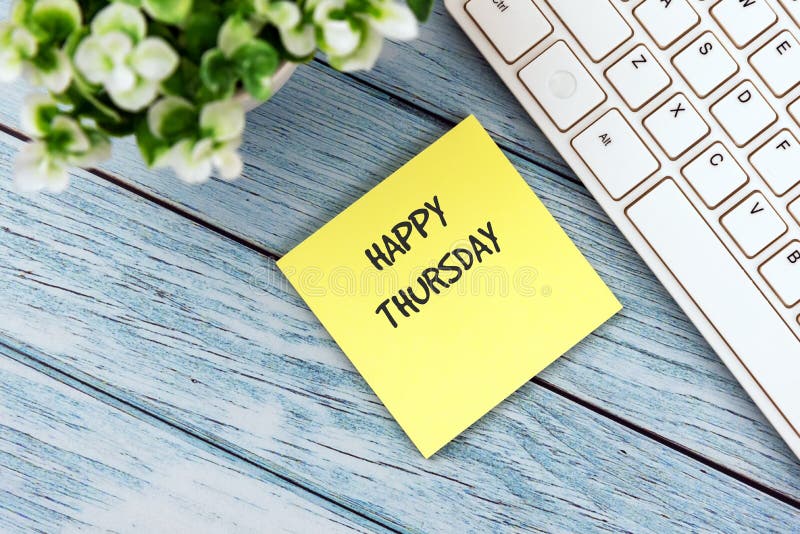 Happy Thursday on a Adhesive Paper Note Stock Image - Image of cheerful ...