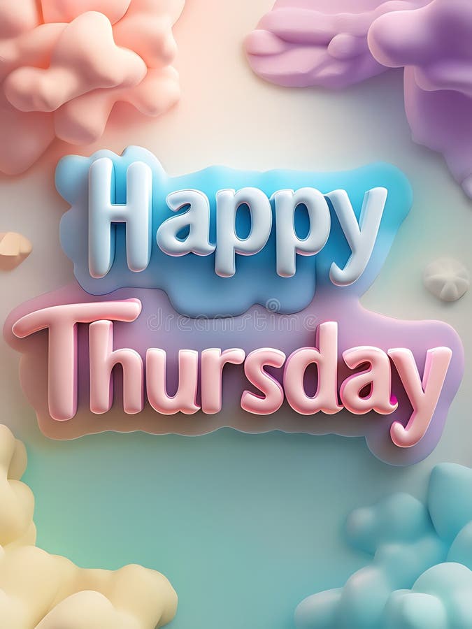 Happy Thursday Beach Scene: Reflective Text on Sandy Shore with Ocean ...