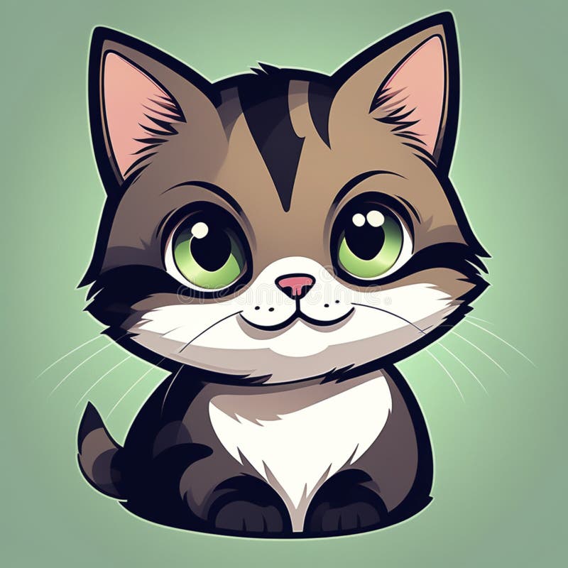 Happy Cute Cat Cartoon Illustration Stock Illustration - Illustration ...