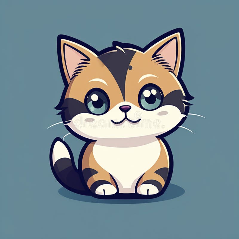 Happy Cute Cat Cartoon Illustration Stock Illustration - Illustration ...